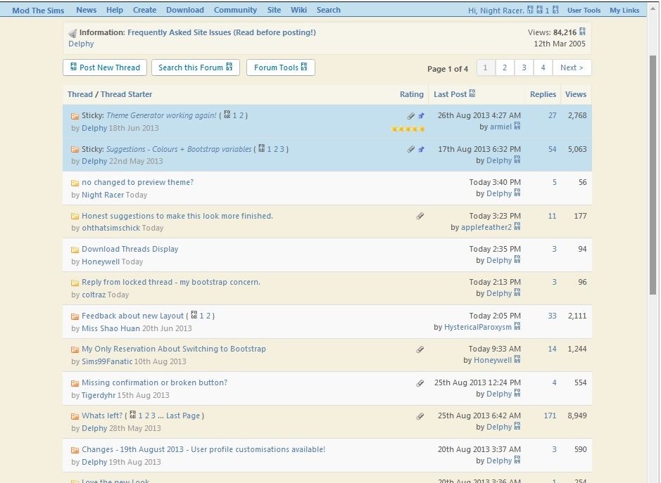 Mod The Sims - Suggestions - Colours + Bootstrap variables