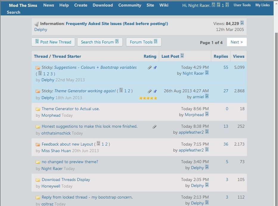 Mod The Sims - Suggestions - Colours + Bootstrap variables